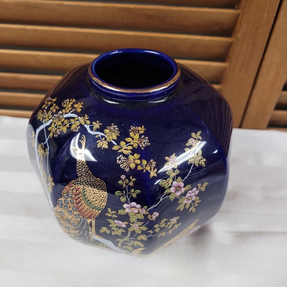 Vintage | Accents | Vintage Blue Cloisonne Gold Enamel Peacock Ceramic ...